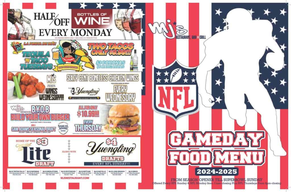 NFL Gameday Menu – Mj's Restaurant