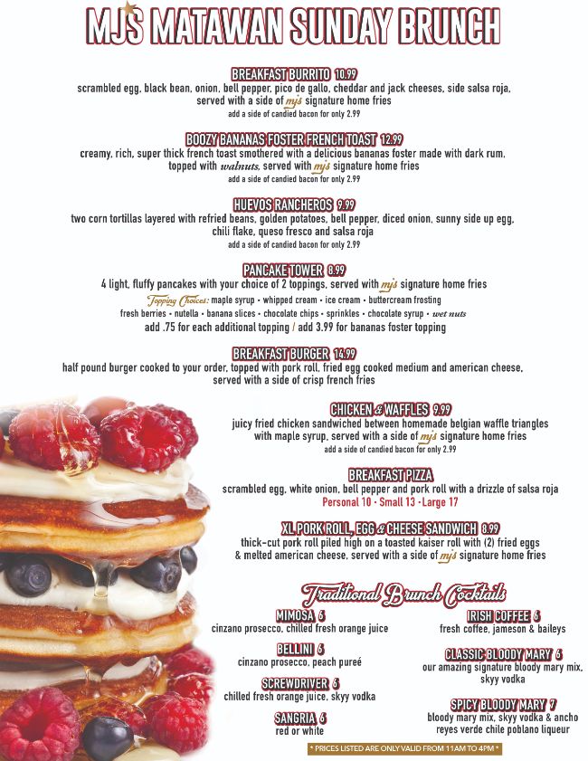 SUNDAY BRUNCH – Mj’s Restaurant